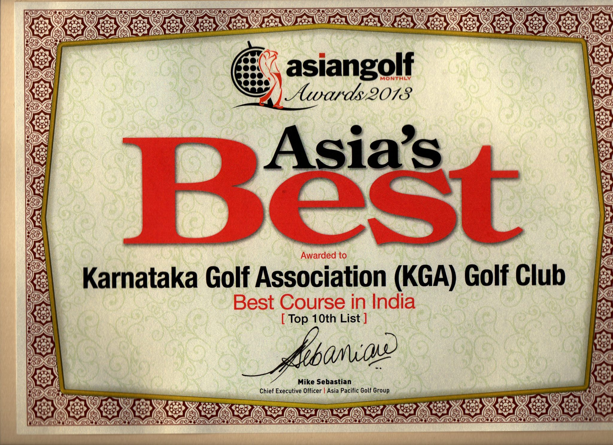 KGA History - Karnataka Golf Association